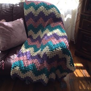 Bedding | New Handmade Ripple Granny Square Afghan Blanket | Poshmark